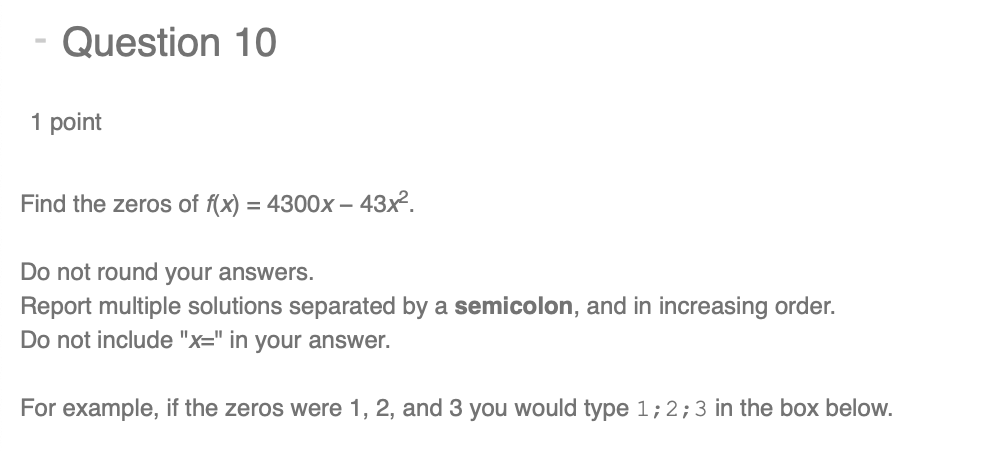 Solved Question 101 ﻿pointFind the zeros of | Chegg.com