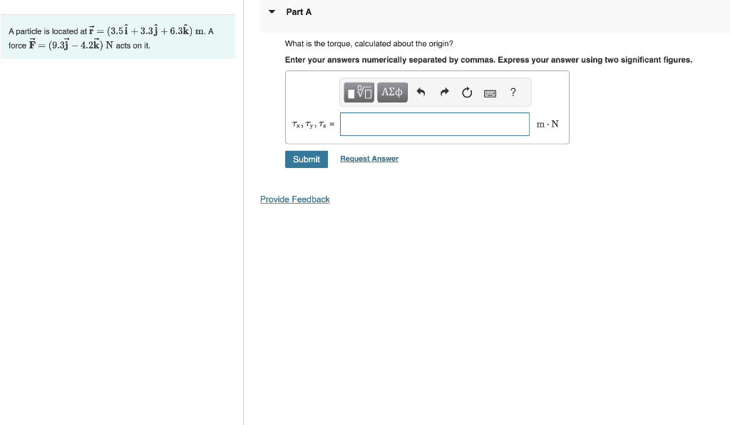 Solved A particle is located at r=(3.5i^+3.3j^+6.3k^)m. A | Chegg.com