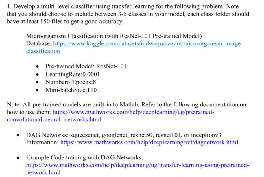 Solved 1. Develop a multi-level classifier using transfer | Chegg.com