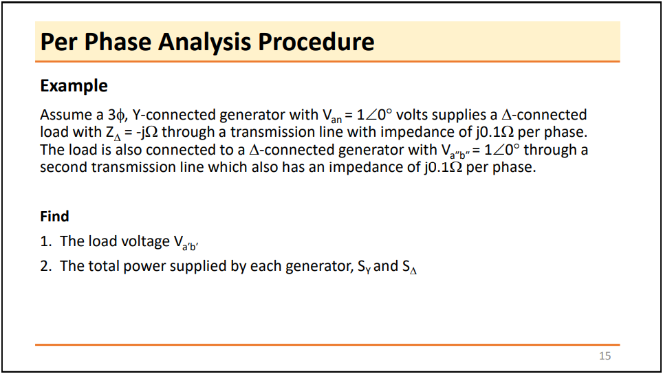 Solved Per Phase Analysis Procedure Example Assume a 30, | Chegg.com