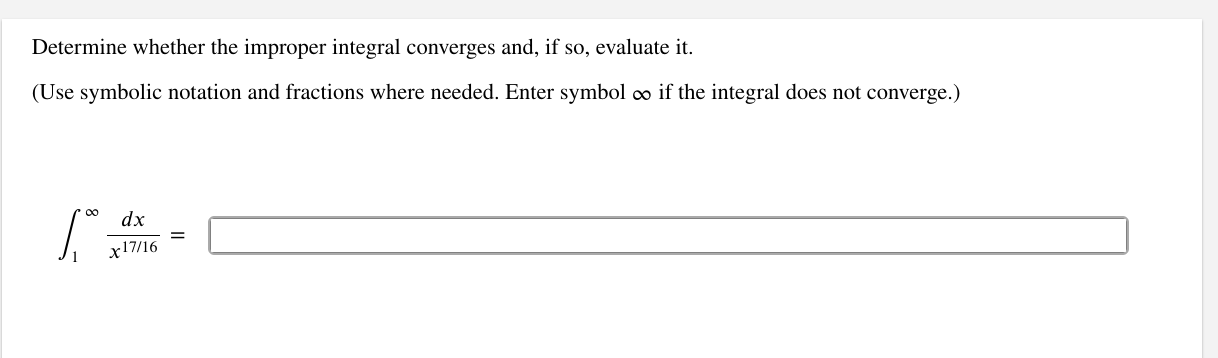 Solved Determine whether the improper integral converges | Chegg.com