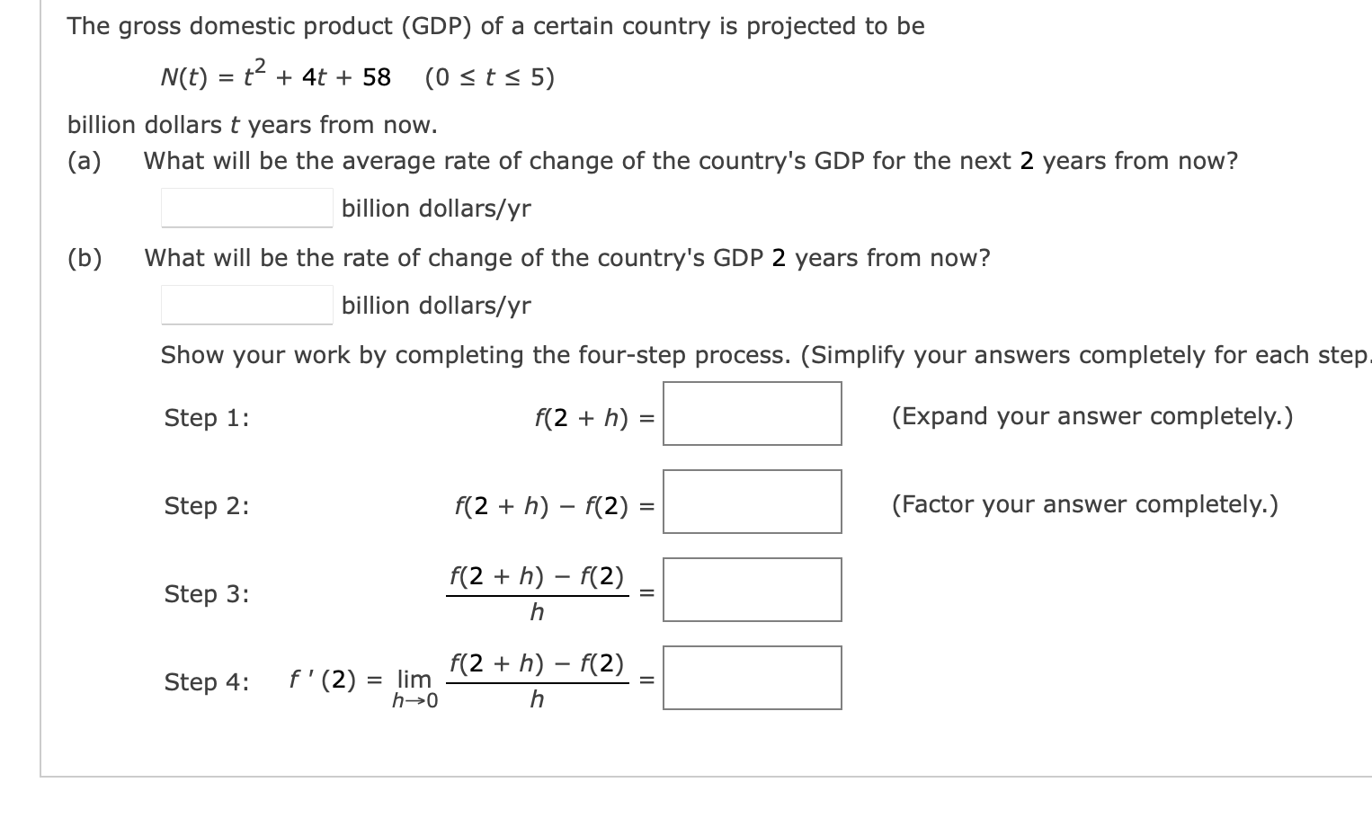 Solved The gross domestic product (GDP) of a certain country | Chegg.com