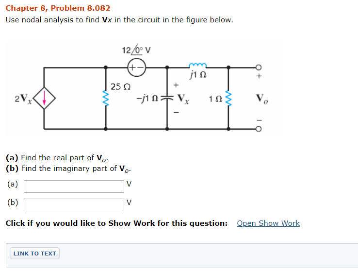 Solved Chapter 8, Problem 8.082 Use nodal analysis to find | Chegg.com