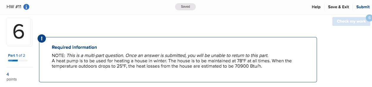 Solved Determine the minimum power required to run this heat | Chegg.com