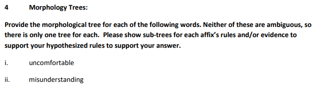 Solved Morphology Trees: Provide the morphological tree for | Chegg.com