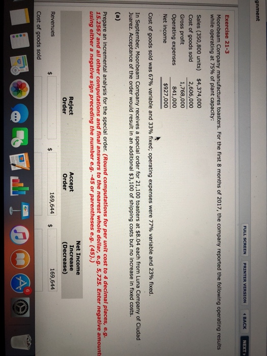 Solved gnment BACK NEXT FULL SCREEN PRINTER VERSION 4 BACK | Chegg.com