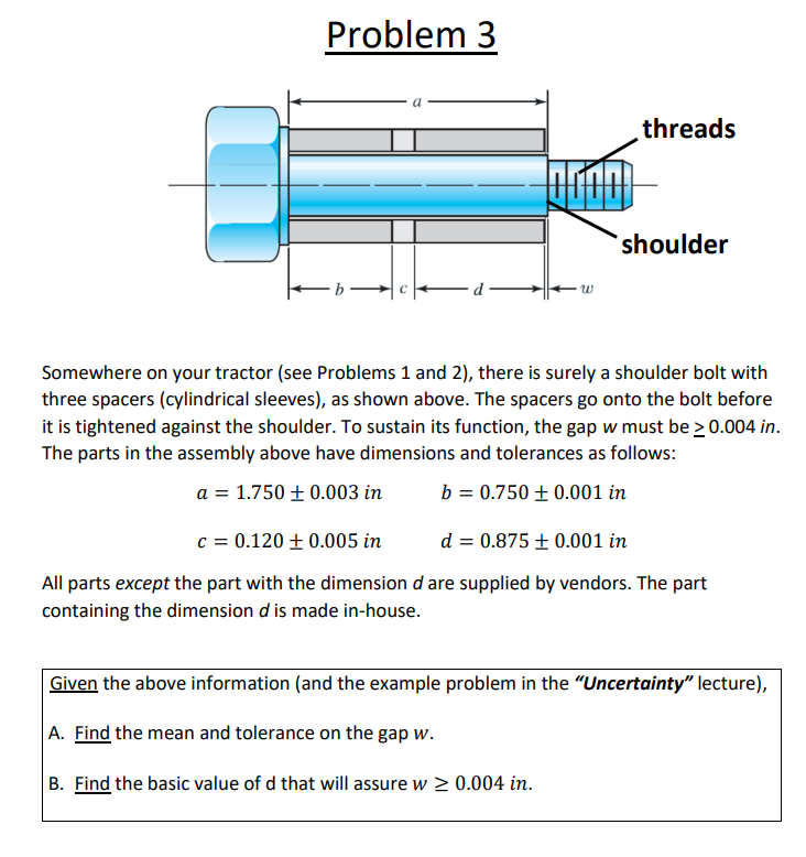 Solved Problem 3 threads 0110 shoulder d Somewhere on your | Chegg.com