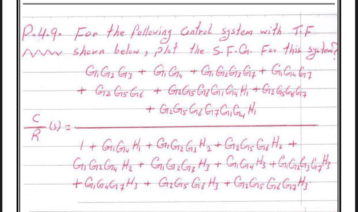Solved P. 49. For the following control system with TF now | Chegg.com