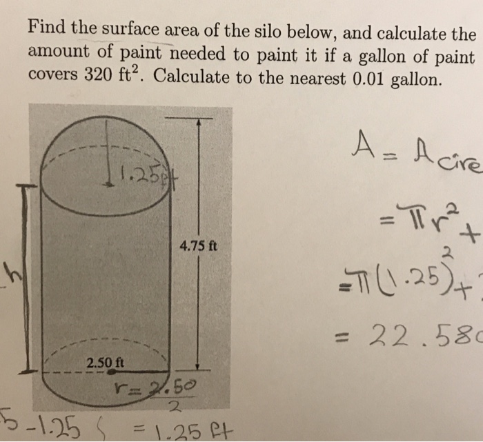 Solved Find the surface area of the silo below, and | Chegg.com