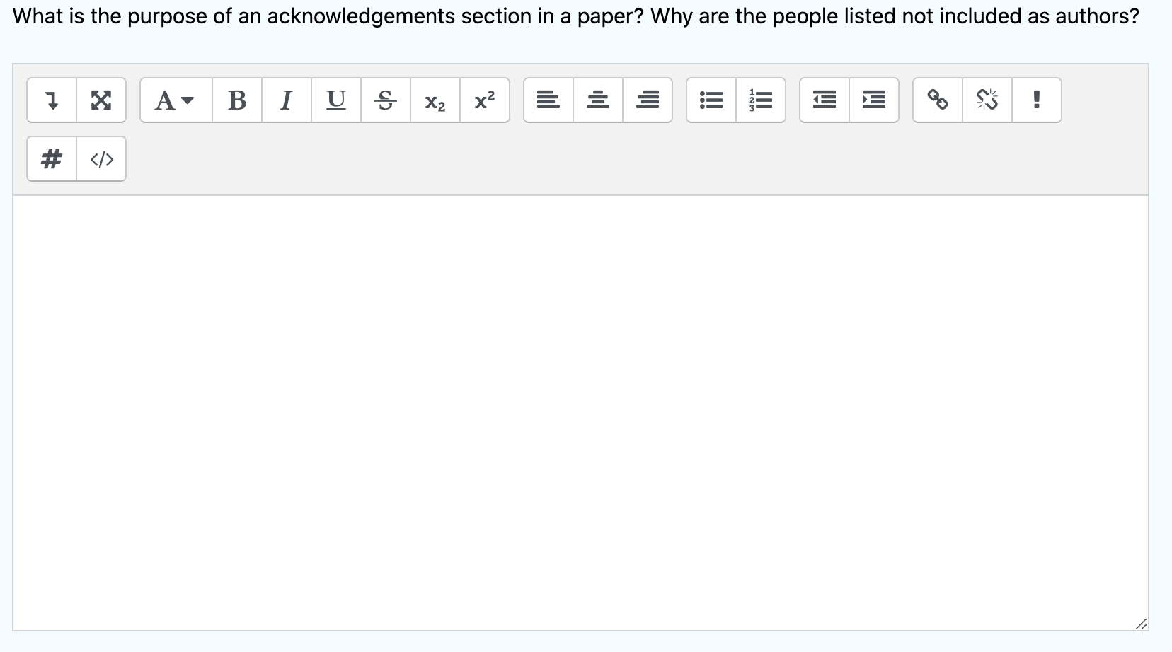 Solved What is the purpose of an acknowledgements section in | Chegg.com