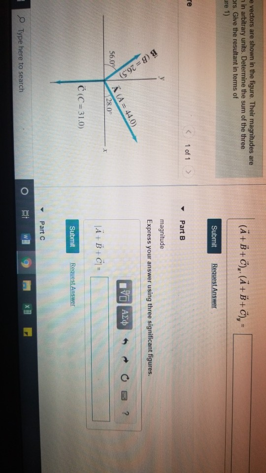 Solved Three vectors are shown in the figure. their | Chegg.com Solved Three vectors are shown in the figure. their | Chegg.com