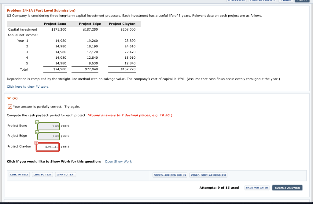 Solved Problem 24-1A (Part Level Submission) U3 Company is | Chegg.com