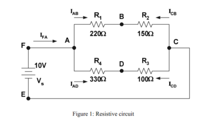 Solved Find VAB, VBC, VAD, VDC, VBD, VAC , IAB, ICB, IAD, | Chegg.com
