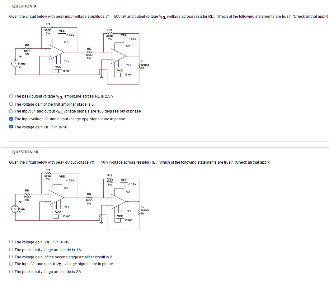 Solved Given The Circuit Below With Peak Input Voltage 