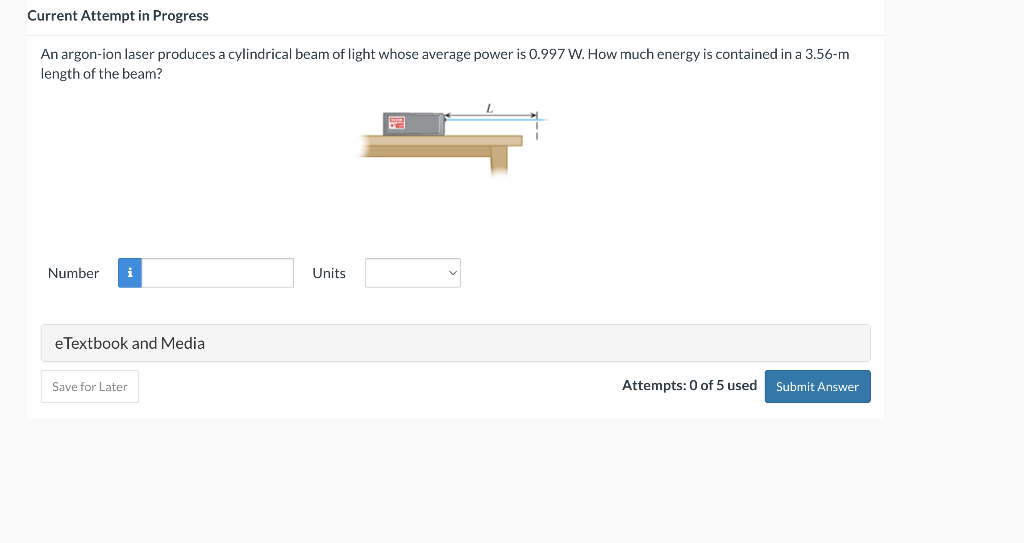 Solved An argon-ion laser produces a cylindrical beam of | Chegg.com