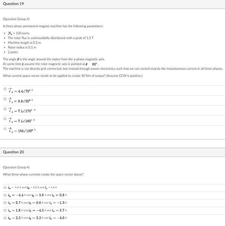 Question 19 (Question Group 4) A three phase | Chegg.com