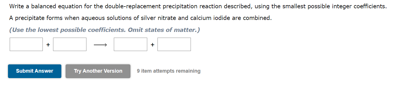 Solved Write a balanced equation for the double-replacement | Chegg.com