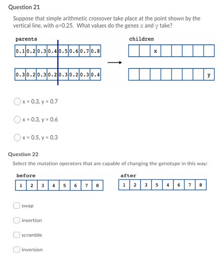 Solved Question 21 Suppose that simple arithmetic crossover | Chegg.com Solved Question 21 Suppose that simple arithmetic crossover | Chegg.com