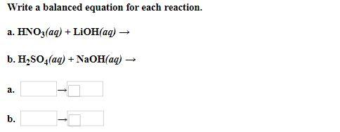 Solved Write a balanced equation for each reaction. a. | Chegg.com