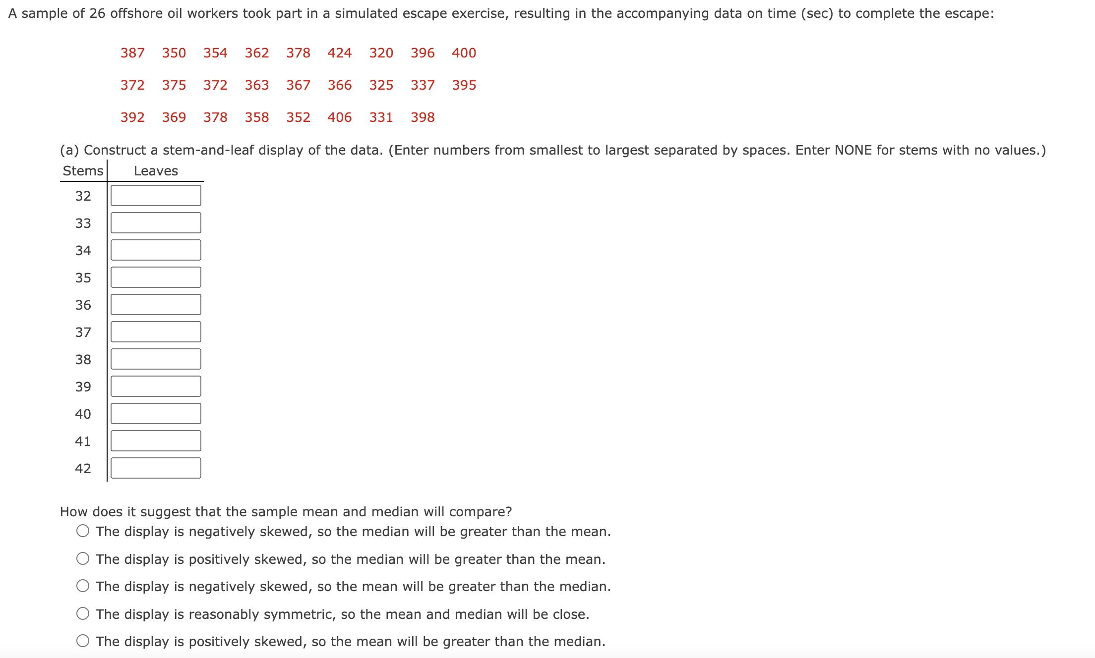 Solved sample of 26 offshore oil workers took part in a | Chegg.com