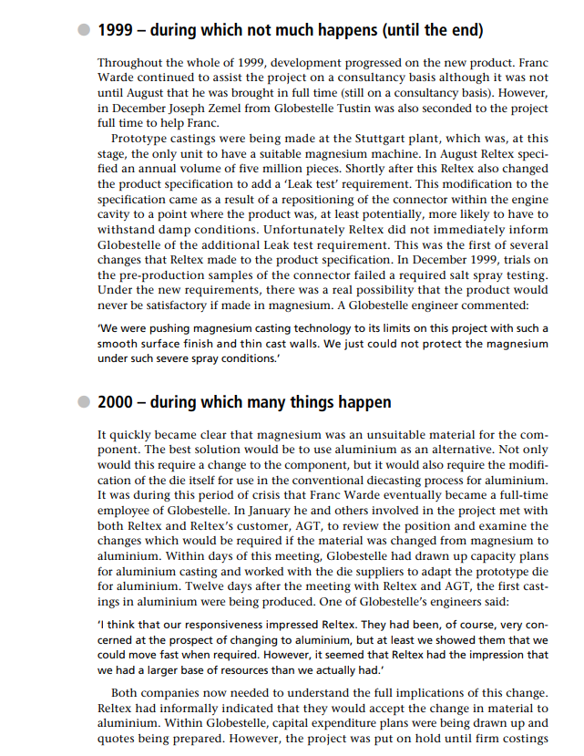 The Reltex Project Nigel Slack Globestelle is the | Chegg.com