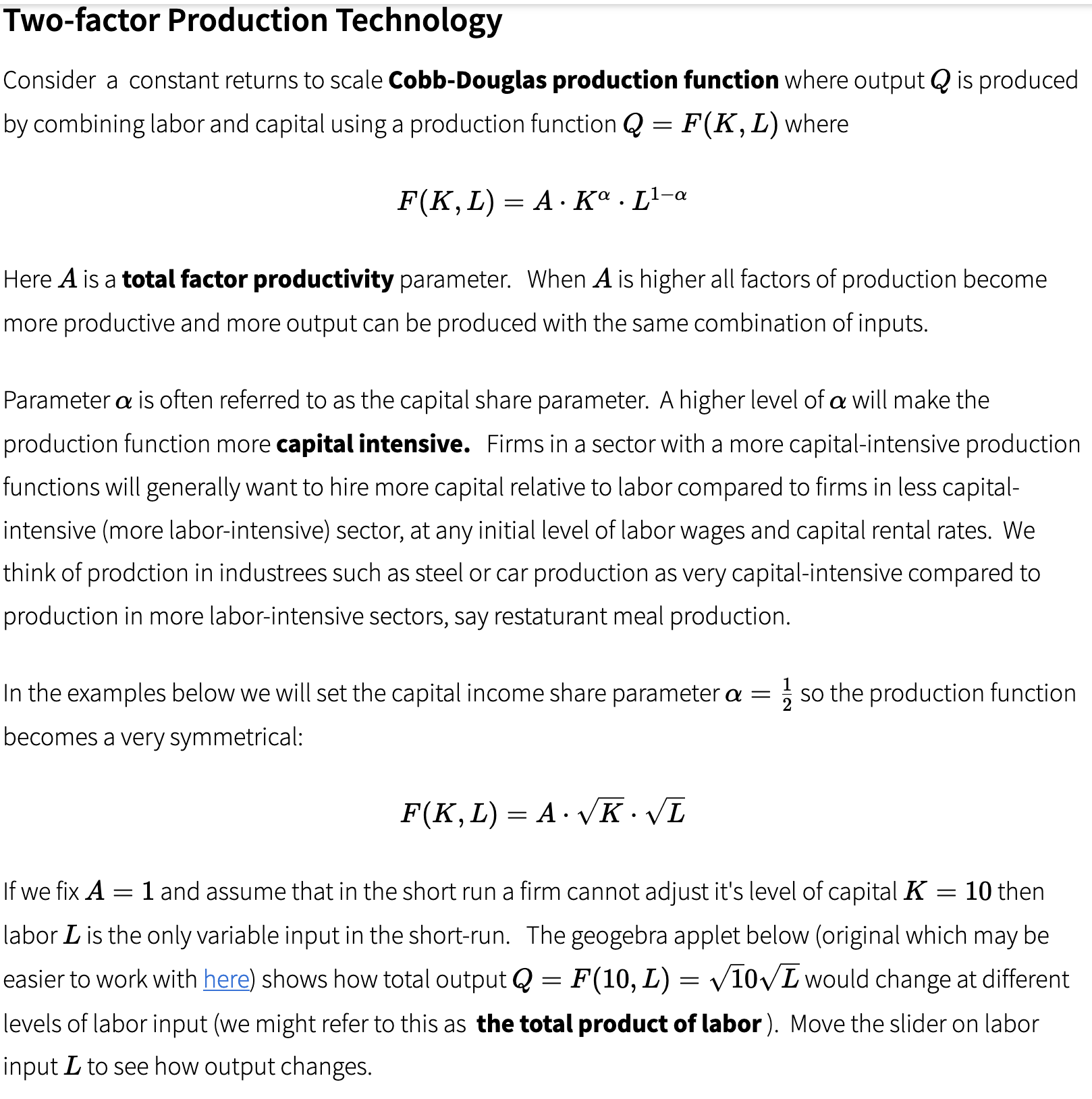 Two-factor Production Technology Consider a constant | Chegg.com