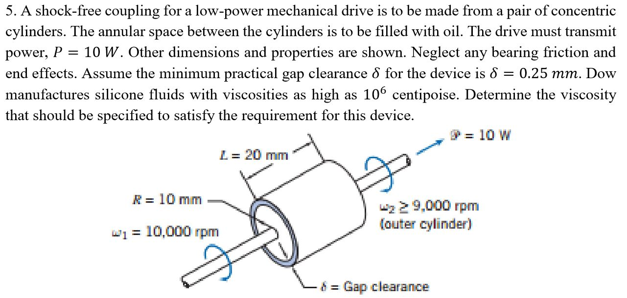 Solved 5. A shock-free coupling for a low-power mechanical | Chegg.com
