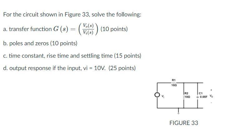 Solved For the circuit shown in Figure 33, solve the | Chegg.com
