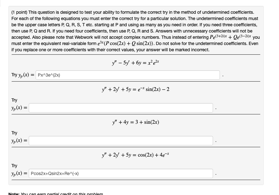 Solved (1 point) This question is designed to test your | Chegg.com