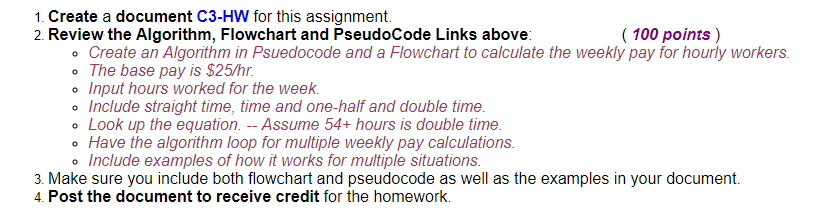 Solved C++ Create an Algorithm in Psuedocode and a Flowchart | Chegg.com