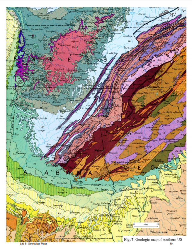 Solved Exercise 4. Geologic map of the southern states | Chegg.com