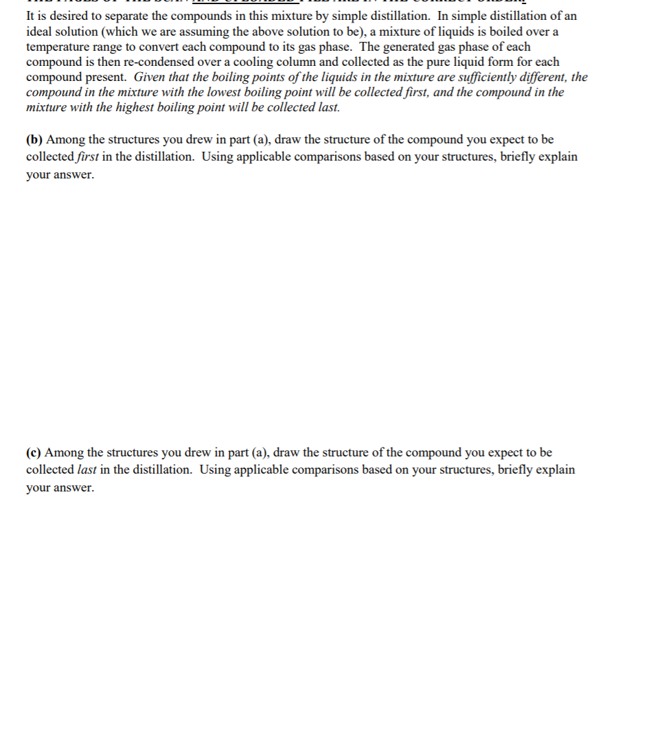 Solved 9. A mixture (solution) of 3 different liquid | Chegg.com