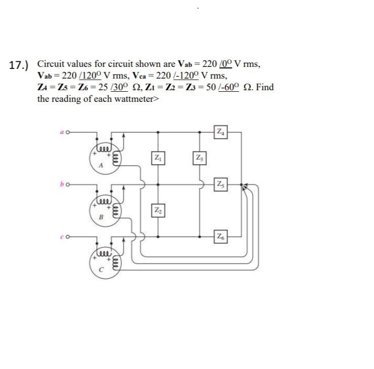 Solved 17.) Circuit values for circuit shown are Vab = | Chegg.com