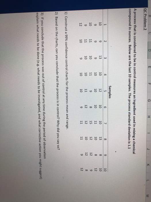 Solved QC Problem 2 A process that is considered to be in | Chegg.com