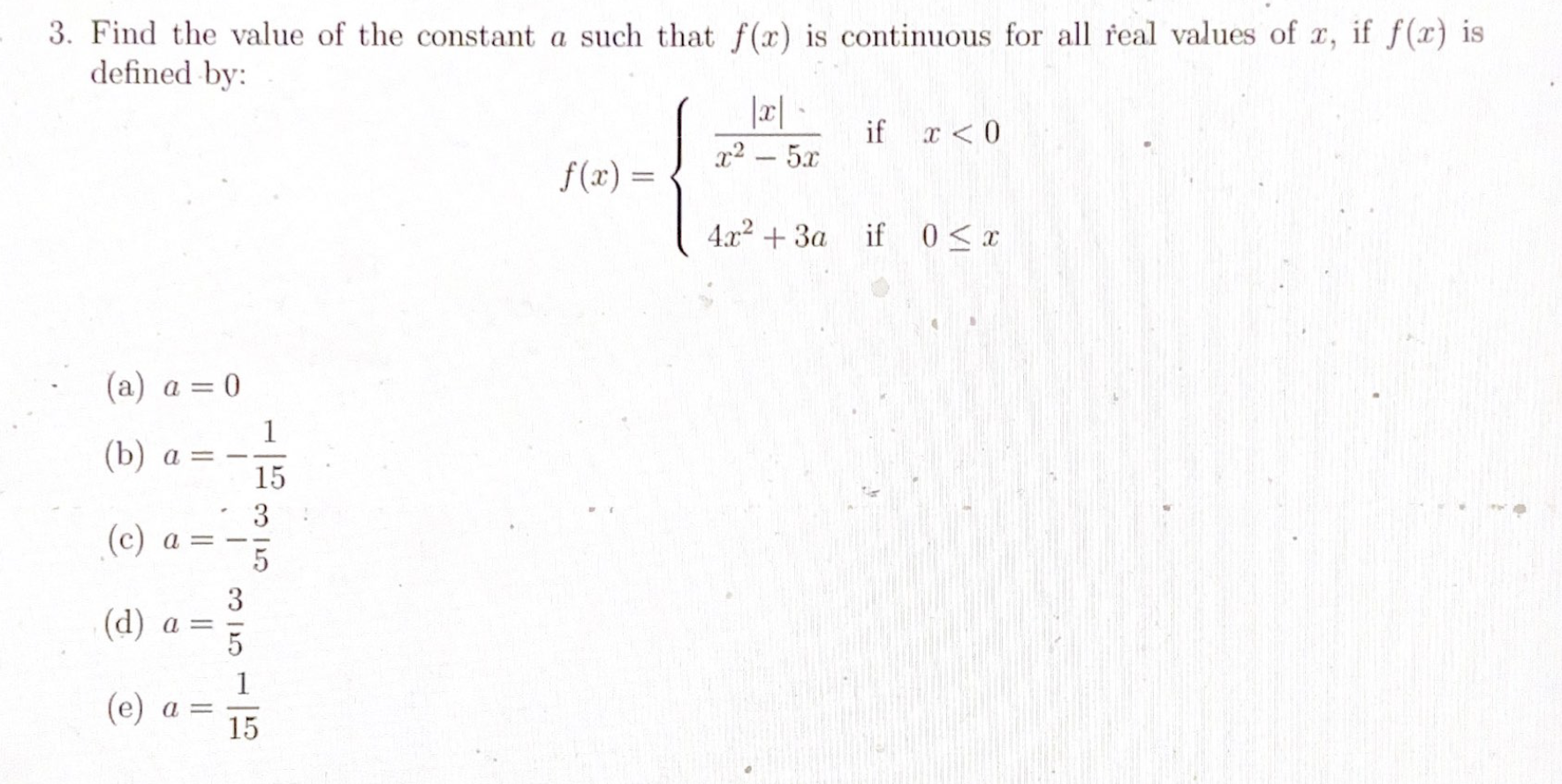Solved 3. Find the value of the constant a such that f(x) is | Chegg.com