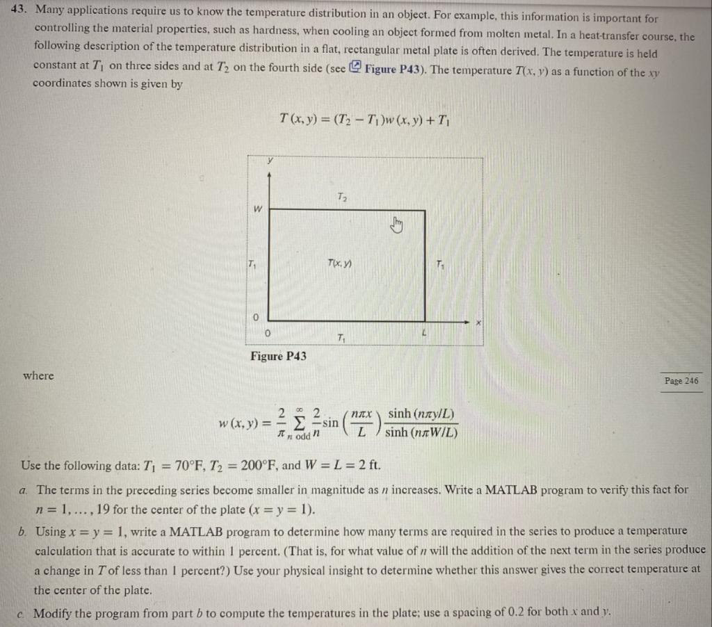 Solved 43. Many applications require us to know the | Chegg.com