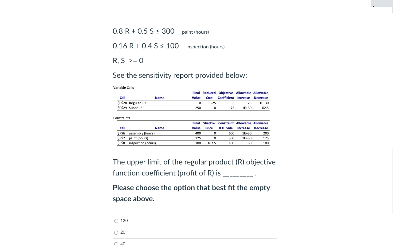 Solved Consider The Following Linear Programming Problem