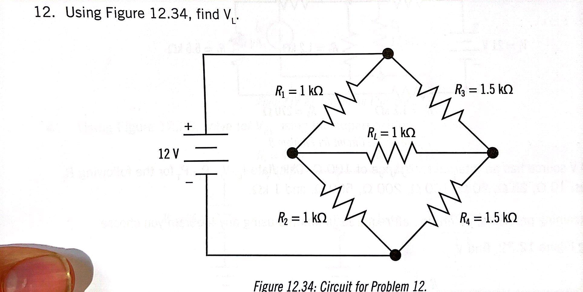 Solved 12. Using Figure 12.34, find VL. Figure 12.34: | Chegg.com