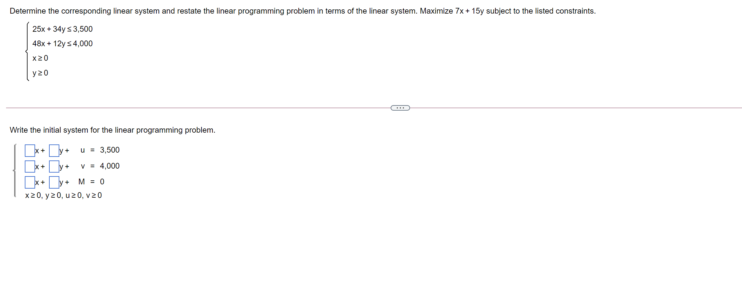Solved Determine the corresponding linear system and restate | Chegg.com