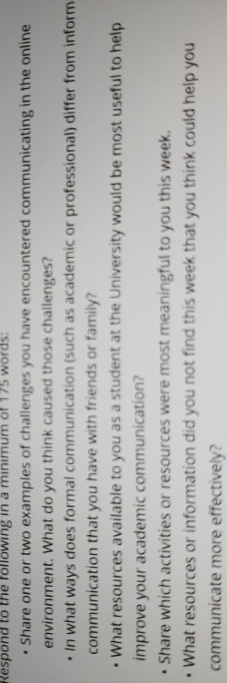 Solved Respond to the following in a minimum of 175 words: | Chegg.com