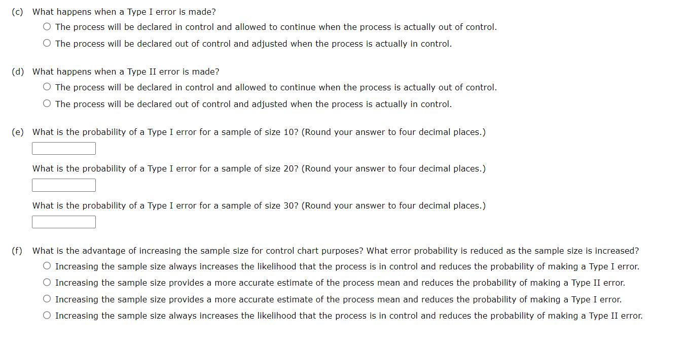 Solved What happens to the control limits as the sample size | Chegg.com