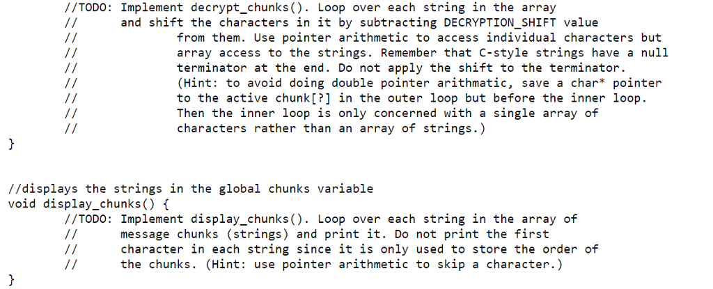 Solved For this program, you will write a chunk based | Chegg.com