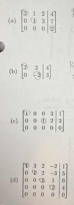 Solved For each part, consider the linear system whose | Chegg.com