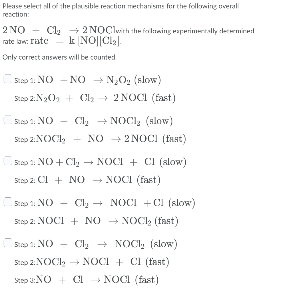 Solved Please select all of the plausible reaction | Chegg.com