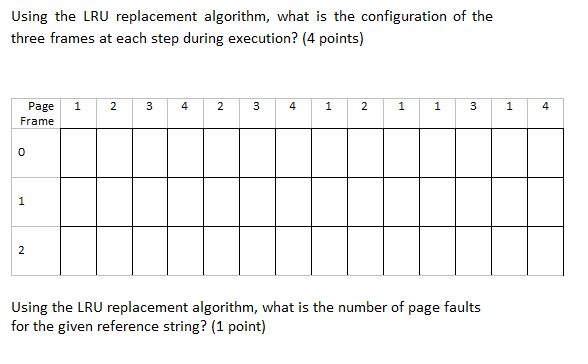 Solved Using The Lru Replacement Algorithm What Is The 1761