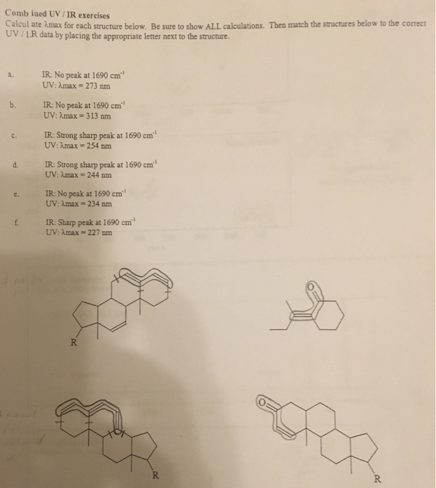 Solved Comb ined UV /IR exercises Calcul ate λ max for each | Chegg.com