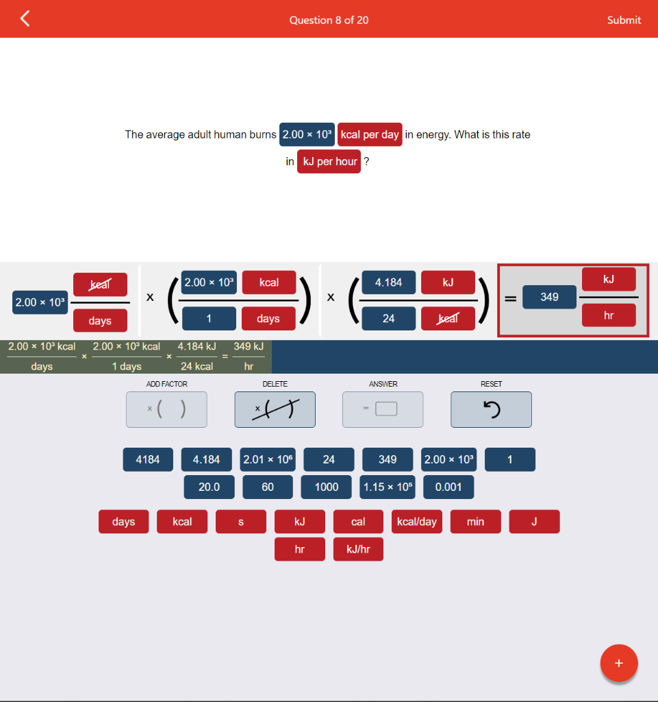 Solved The average adult human burns in energy. What is this | Chegg.com