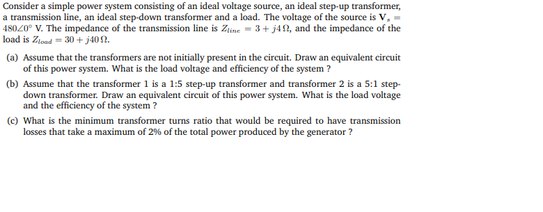 Solved Consider a simple power system consisting of an ideal | Chegg.com