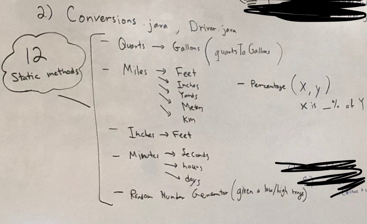 Solved 2.) Conversions java, Driver.java - Quarts → Gallons | Chegg.com