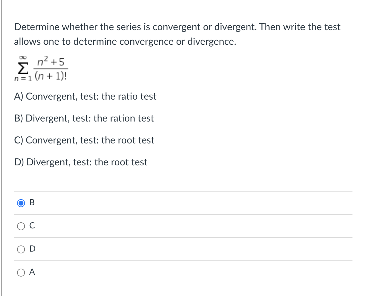 Solved Determine whether the series is convergent or | Chegg.com
